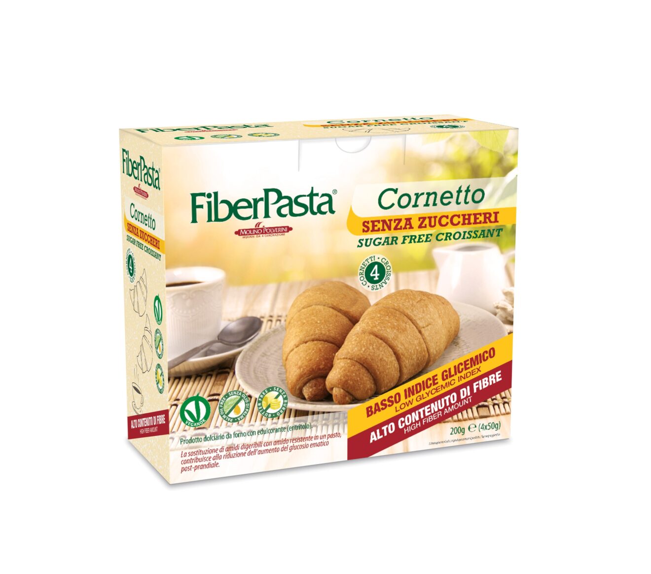 Cornetto Senza Zuccheri 100% Vegetale - FiberPasta